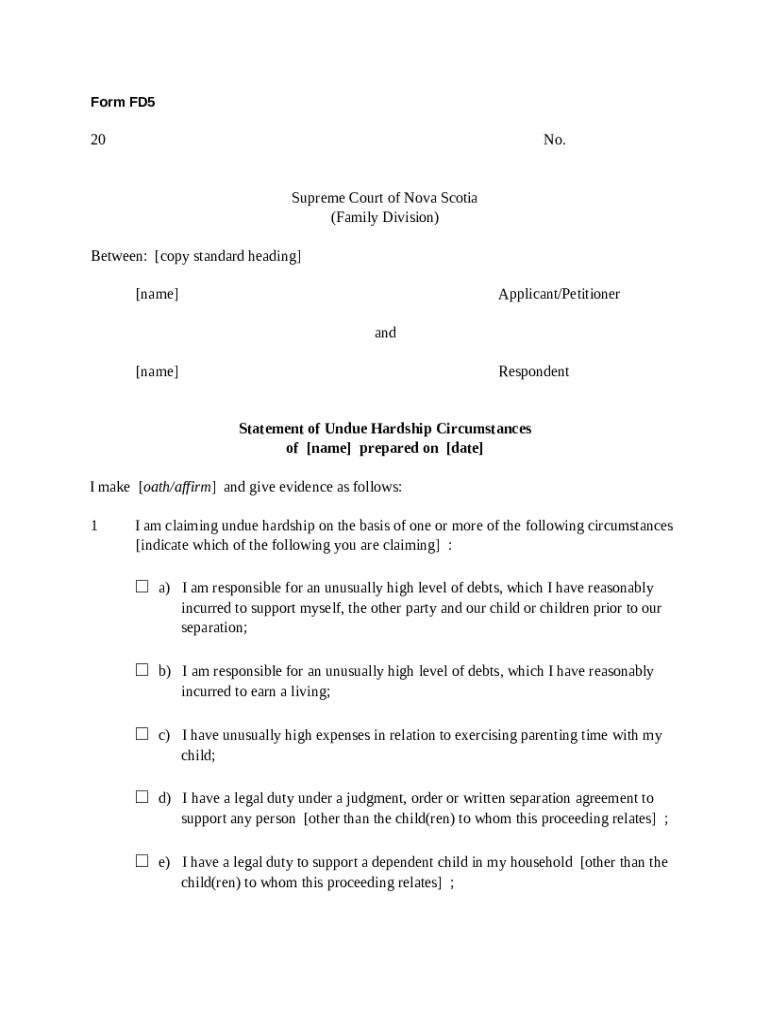 Fd5 - courts ns Doc Template | pdfFiller