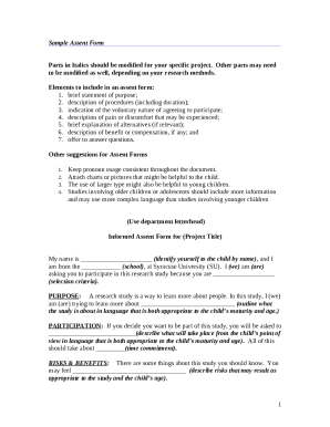 Following are two sample assent s Doc Template | pdfFiller