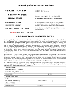 Request for Bid 18-0020 Doc Template | pdfFiller