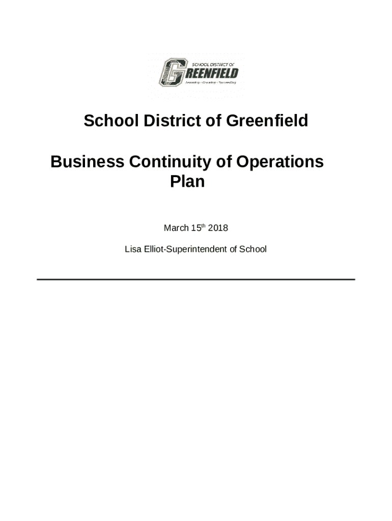 Continuity of Operations (COOP) Planning for Education ... Doc Template ...
