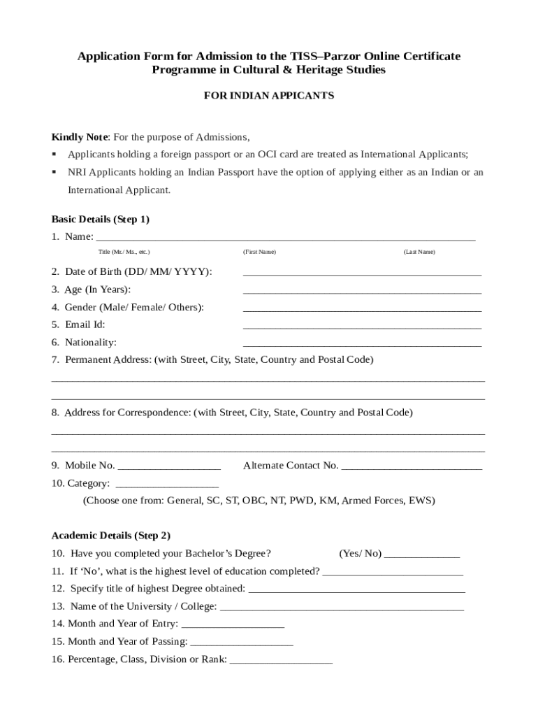 Application for Admission to the ... Doc Template | pdfFiller