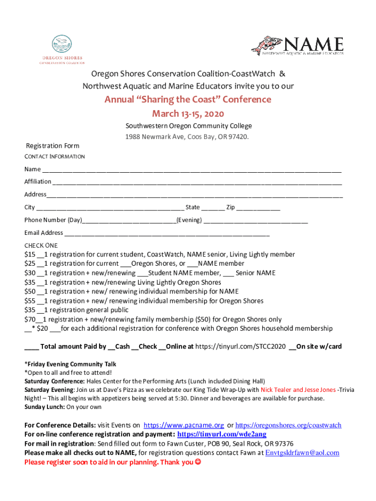 Fillable Online Oregon Shores Conservation Coalition Annual Sharing the ...