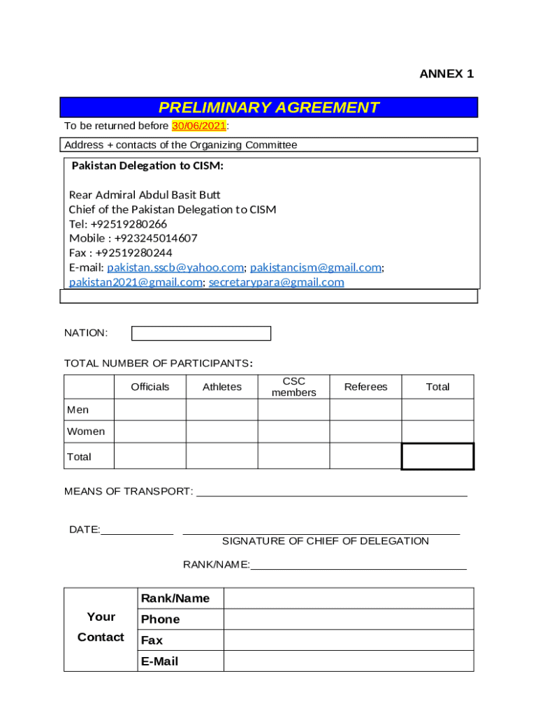 Cism_pakistan_delegation_agreements Doc Template | pdfFiller