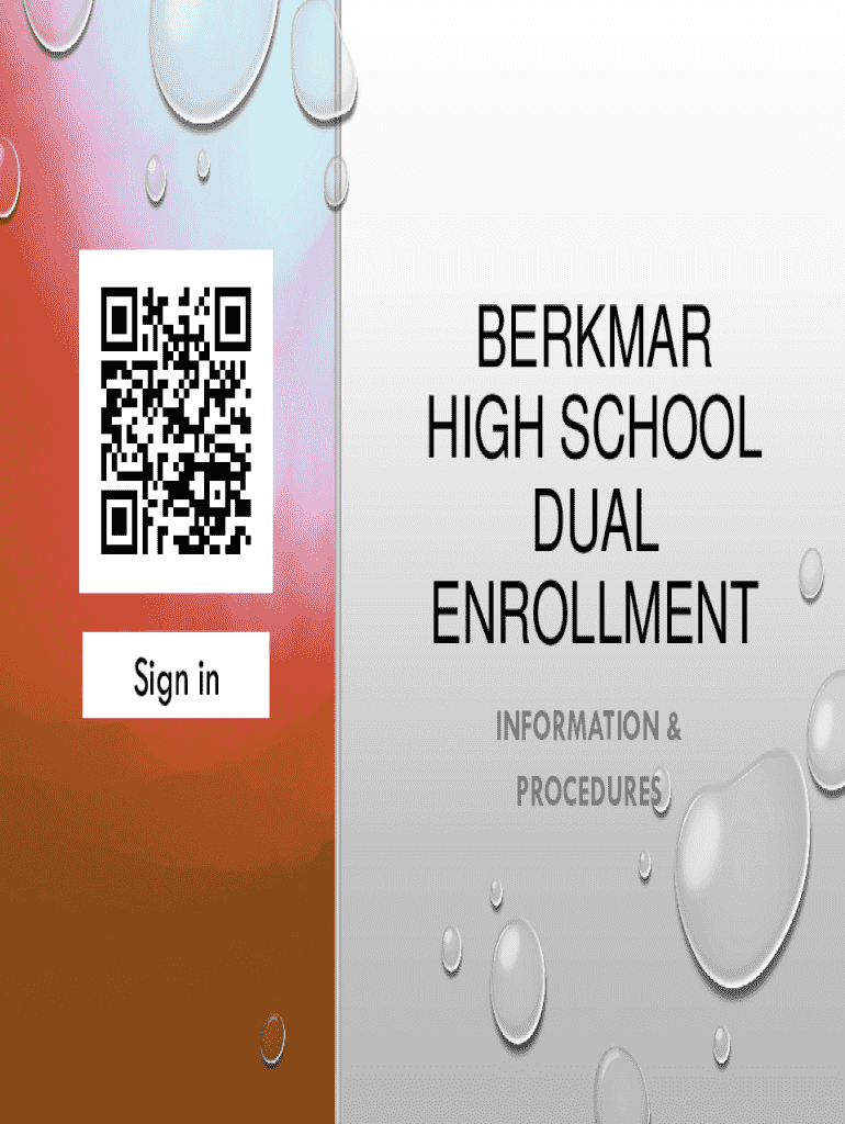 Fillable Online Berkmar High School Dual Enrollment 2023-2024 Program Overview Fax Email Print ...