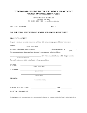 Owner Authorization Doc Template | pdfFiller