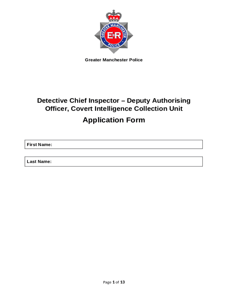 Greater Manchester Police Application Doc Template | pdfFiller