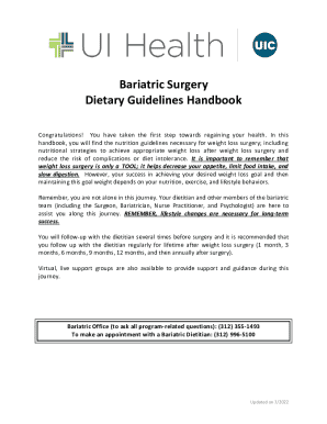 Fillable Online Bariatric Surgery Dietary Guidelines Handbook 2022 Fax ...