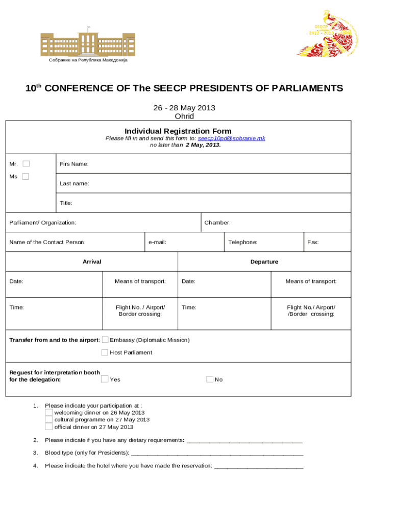 Individual Registration Doc Template | pdfFiller