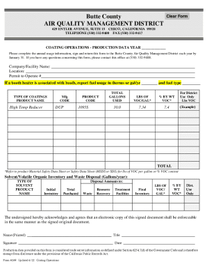 Fillable Online Coating Operations Production Data Form 2022 - Butte ...