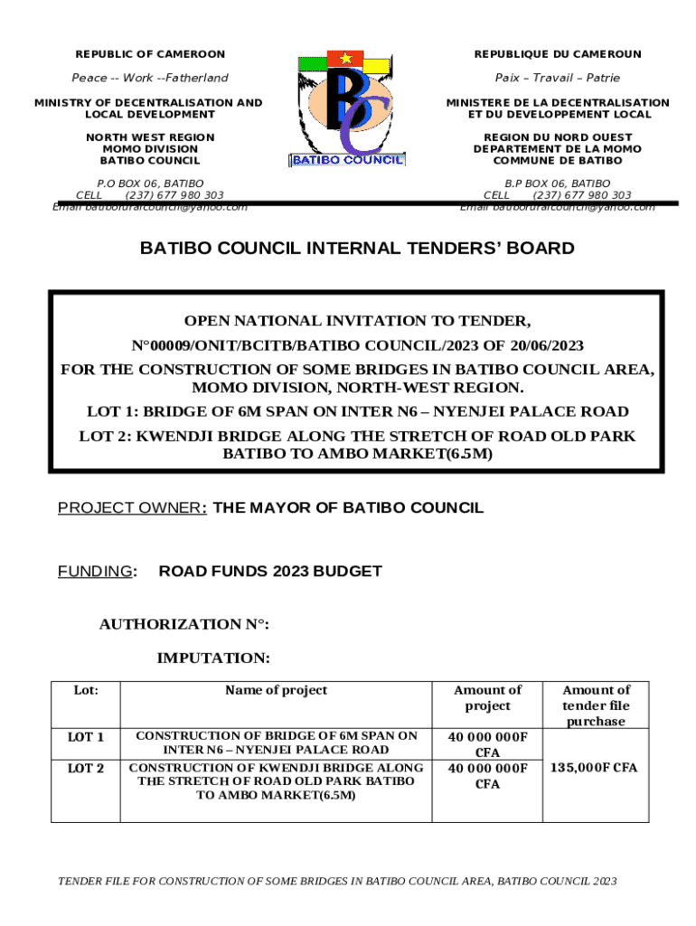 Open National Invitation to Tender Doc Template | pdfFiller