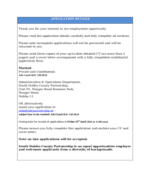 Job Application Doc Template | pdfFiller