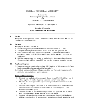 Fillable Online 2022 Program Agreement for Bachelor's in Cyber ...