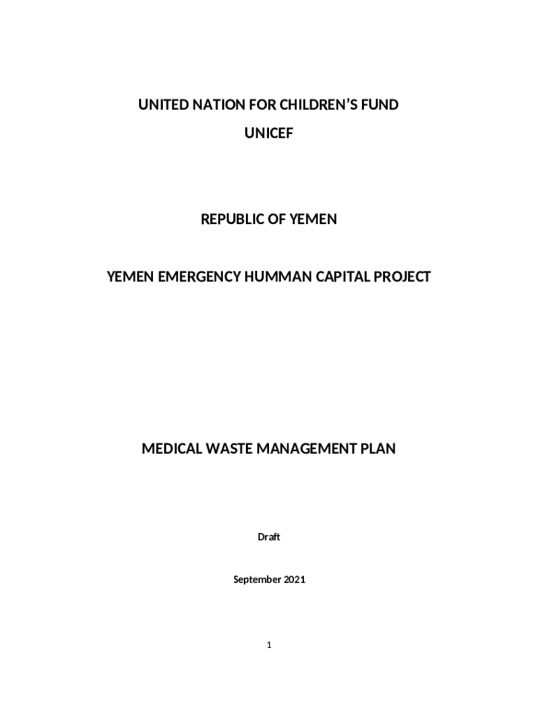 Medical Waste Management Plan Doc Template | pdfFiller