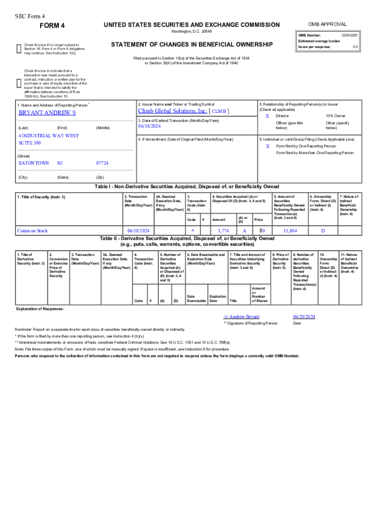 Fillable Online Sec Form 4: Statement of Changes in Beneficial ...