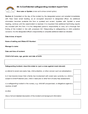 Fillable Online 2023 Confidential Safeguarding Incident Report Form Fax ...