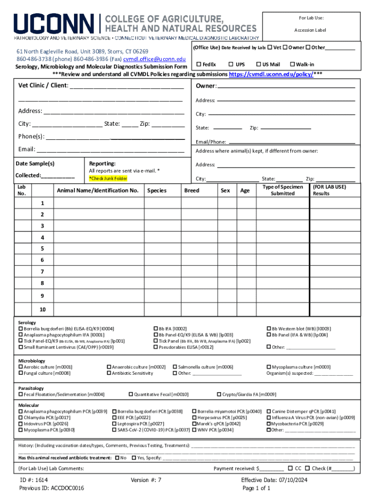 Fillable Online SUBMISSION FORM FOR TICK TESTING ... Fax Email Print ...
