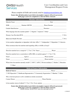 Fillable Online Care Coordination and Management Request Form 2024 Fax ...