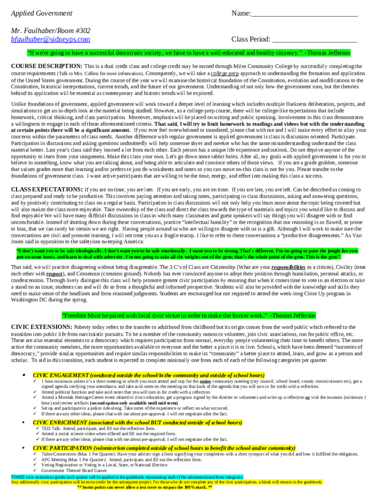 Applied Government Doc Template | pdfFiller