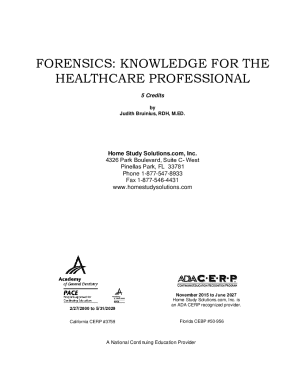 Fillable Online Forensics Knowledge for Healthcare Professionals - Continuing Education 2023 Fax ...