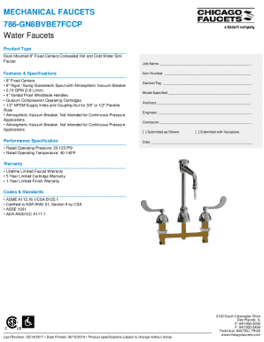 Fillable Online Mechanical Faucets 786-gn8bvbe7fccp - Deck Mounted Sink ...
