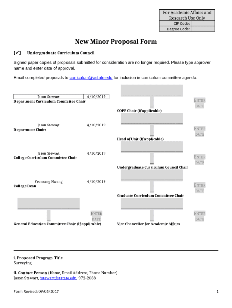 New Minor Proposal Doc Template | pdfFiller
