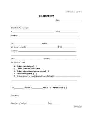 Consent Doc Template | pdfFiller