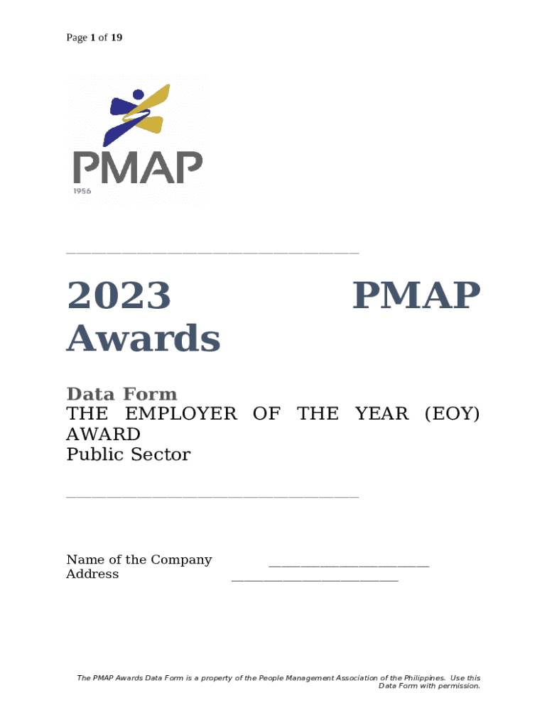 2023 Pmap Awards Data Doc Template | pdfFiller