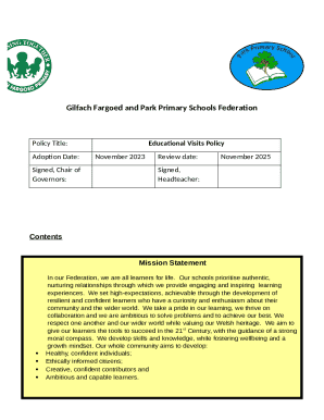 Educational Visits Policy - sign in Doc Template | pdfFiller