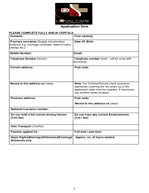 Application Doc Template | pdfFiller