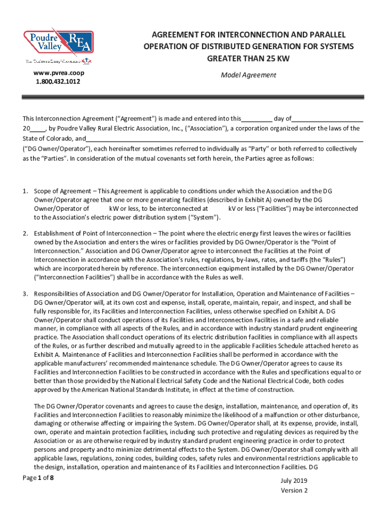 Fillable Online Interconnection-Agreement-Greater-than-25- ... Fax ...