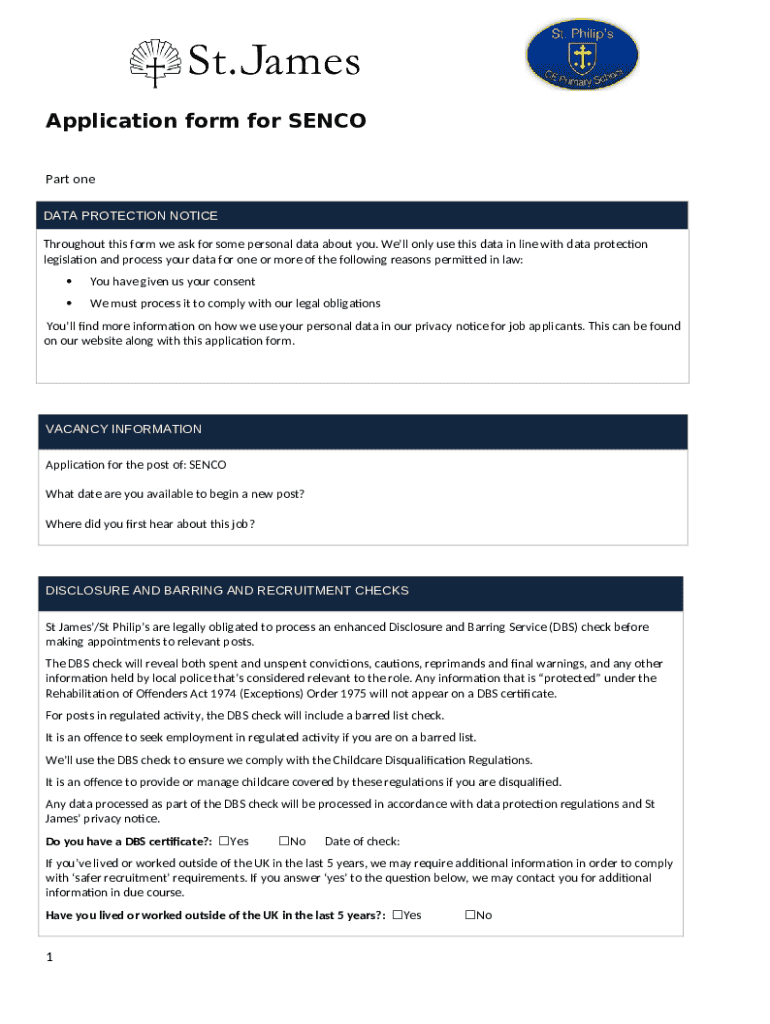 Application for Senco Doc Template | pdfFiller