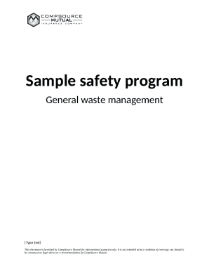 General Waste Management Program - Blank Fillable Template | Fill Out ...