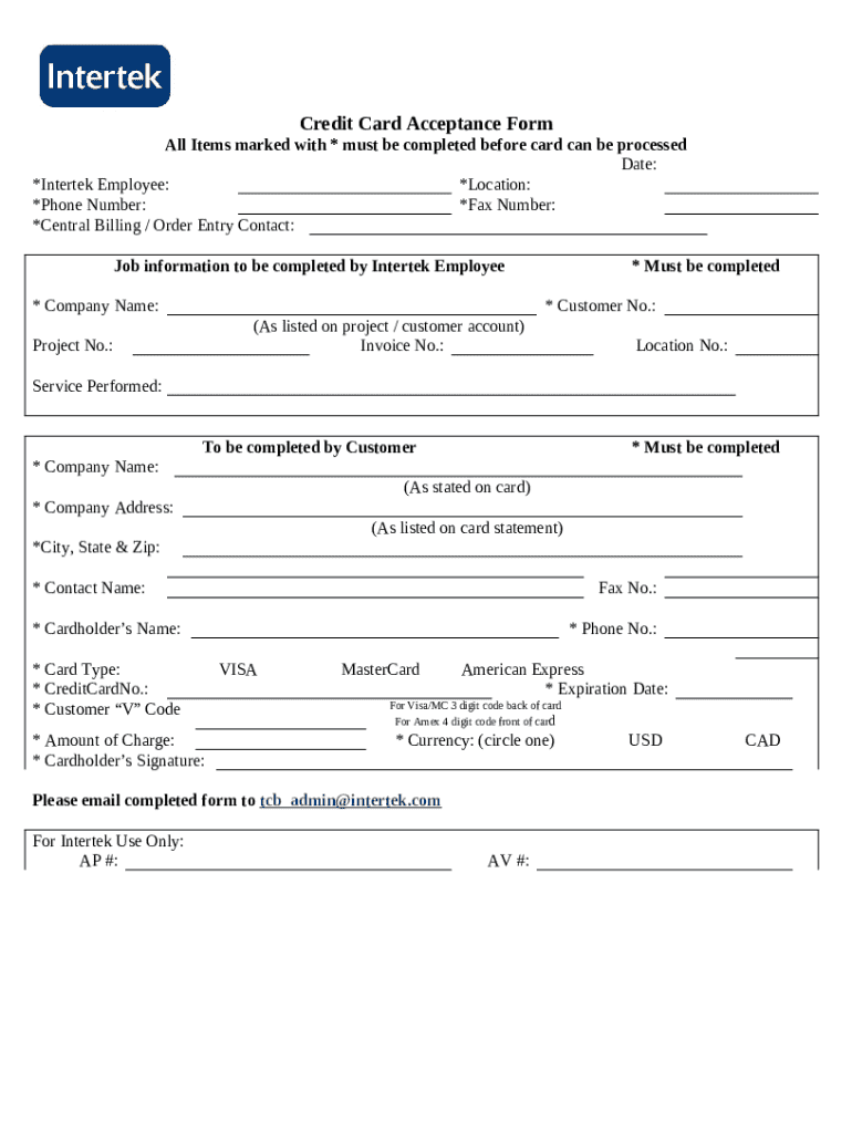 Credit Card Acceptance Doc Template | pdfFiller