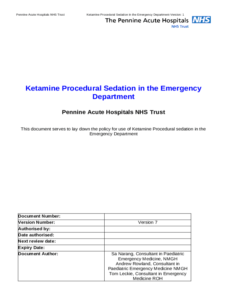 Procedural Sedation Policy Doc Template | pdfFiller