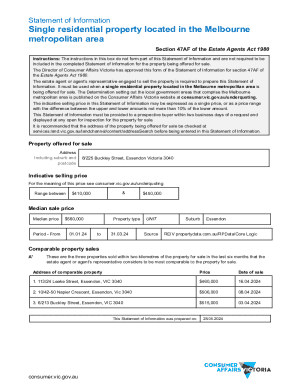 Fillable Online Statement of Information for Single Residential ...