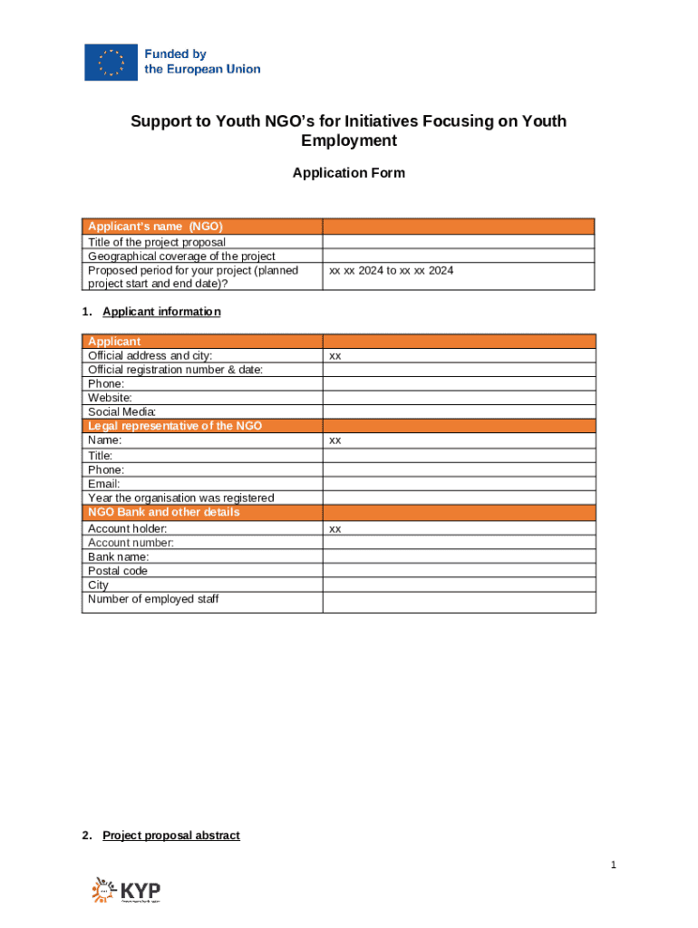 Support to Youth Ngo’s for Initiatives Focusing on Youth Employment ...
