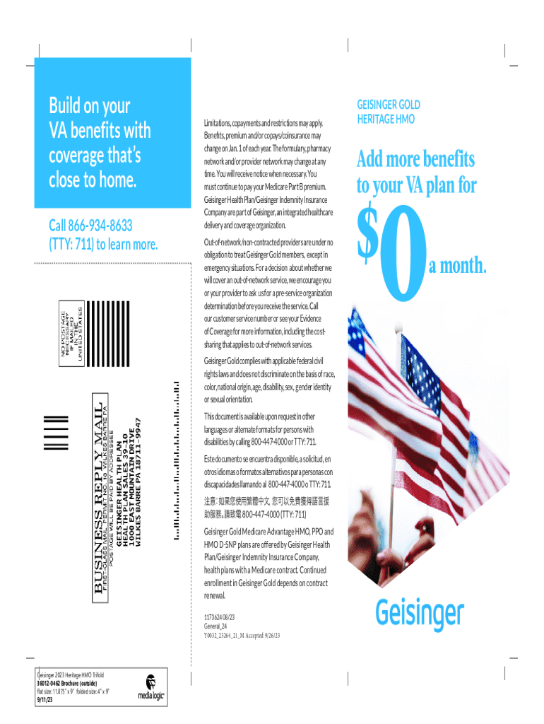 Fillable Online Build on Your Va Benefits With Geisinger Gold 2023 ...