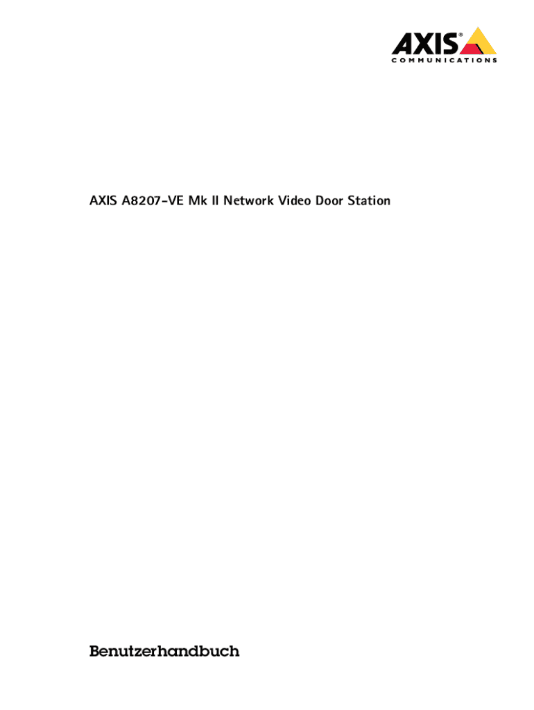 Ausfüllbares Online AXIS A8207-VE Mk II Network Video Door Station ...