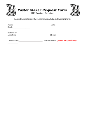 s (Including Poster Making and Lamination Requests) Doc Template | pdfFiller