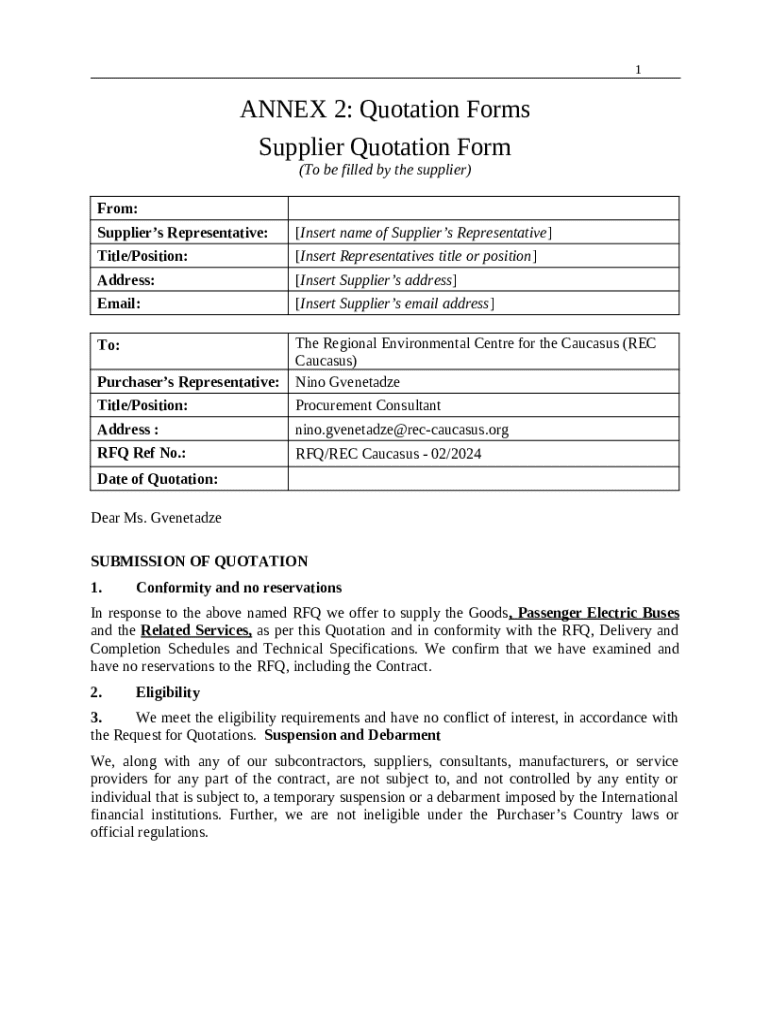 Quotation s Doc Template | pdfFiller