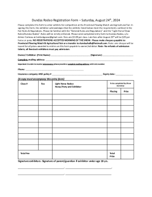 Fillable Online Dundas Rodeo Registration Form - Compete at Provincial Fair 2024 Fax Email Print ...