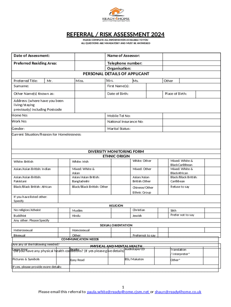 Dyslexia Referral Assessment (Self-funded) Enquiry Doc Template | pdfFiller