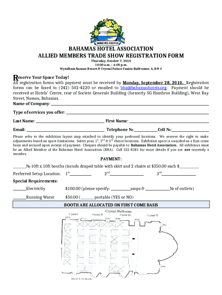 Allied Members Trade Show Registration Doc Template | pdfFiller