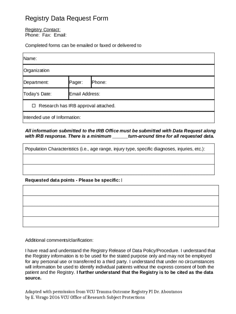 Adaptable Data Contribution Request - research vcu Doc Template | pdfFiller