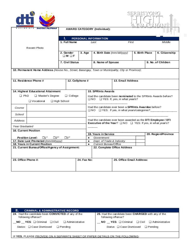Photography: Individual Photographs - Awards Doc Template | pdfFiller