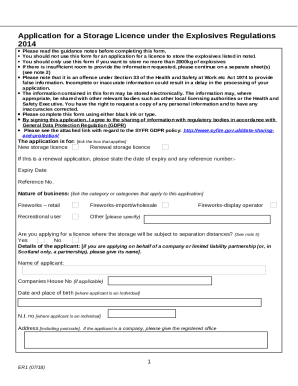 Application for a Storage Licence Doc Template | pdfFiller