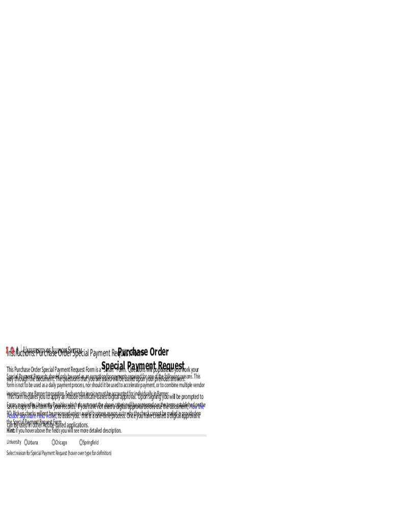 Fillable Online Purchase Order Special Payment Request Fax Email Print - pdfFiller