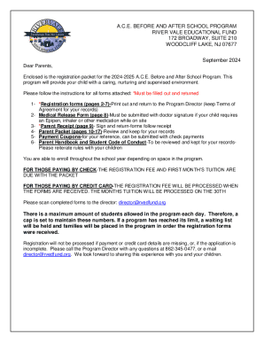 Fillable Online 2024-2025 a.c.e. Before and After School Program ...