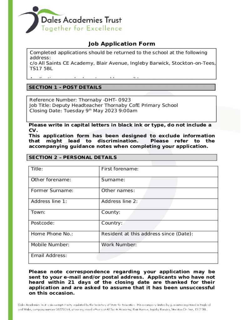 Job Application Doc Template | pdfFiller