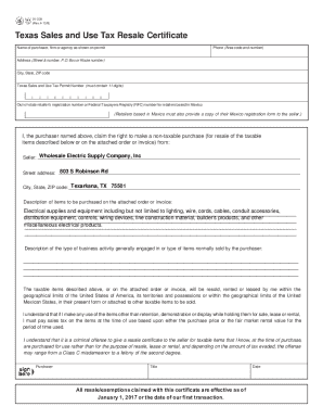 Fillable Online 2023 Texas Sales and Use Tax Resale Certificate and ...